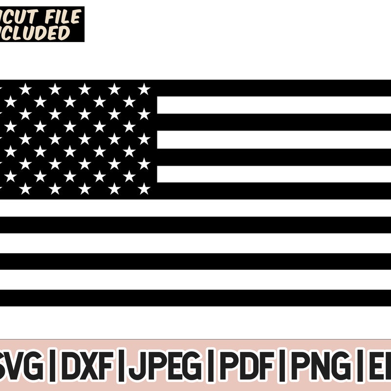 One Color Usa Flag Svg - Etsy