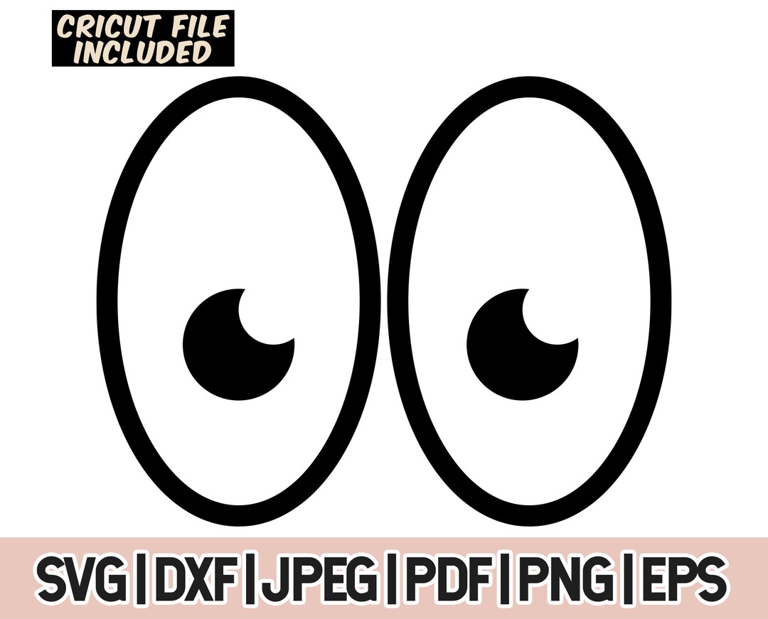 Cartoon Eyes Svg, Googly Eyebrows Svg, Kawaii Eyes PNG - Etsy
