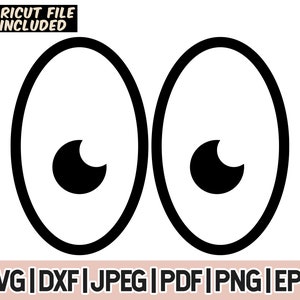 Cartoon Eyes Svg, Googly Eyebrows Svg, Kawaii Eyes PNG - Etsy