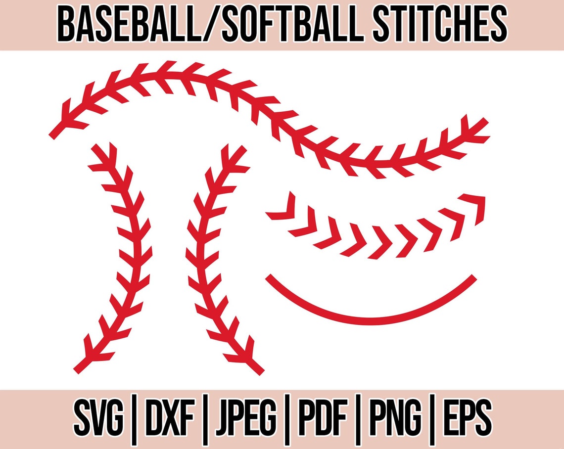 Baseball/softball Stitches Bundle SVG, Baseball Laces SVG, Digital ...