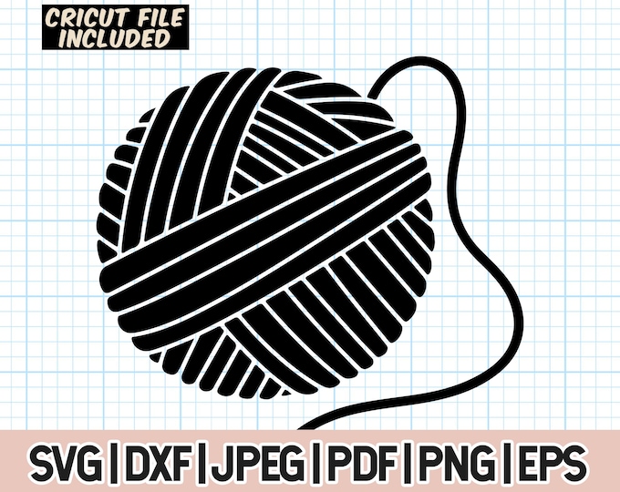Yarn Ball Svg, SVG Files for Cricut, Yarn Svg, Ball Outline Svg Png ...