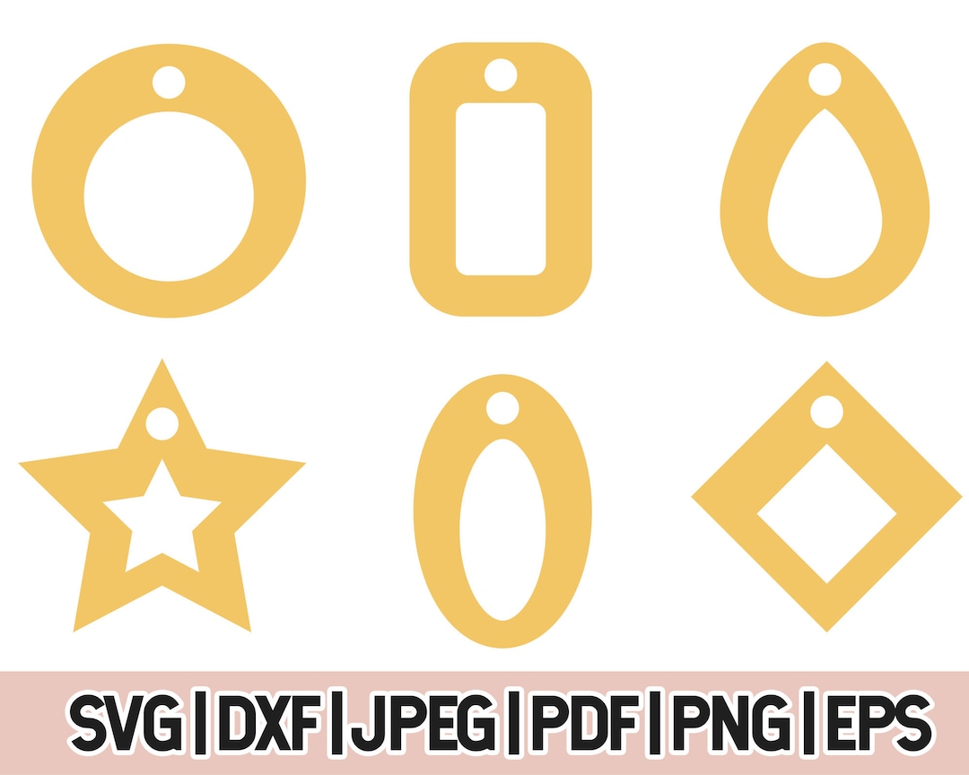 Earring Shapes Bundle Template Svg, Shape Pendant Earring Template Dxf ...