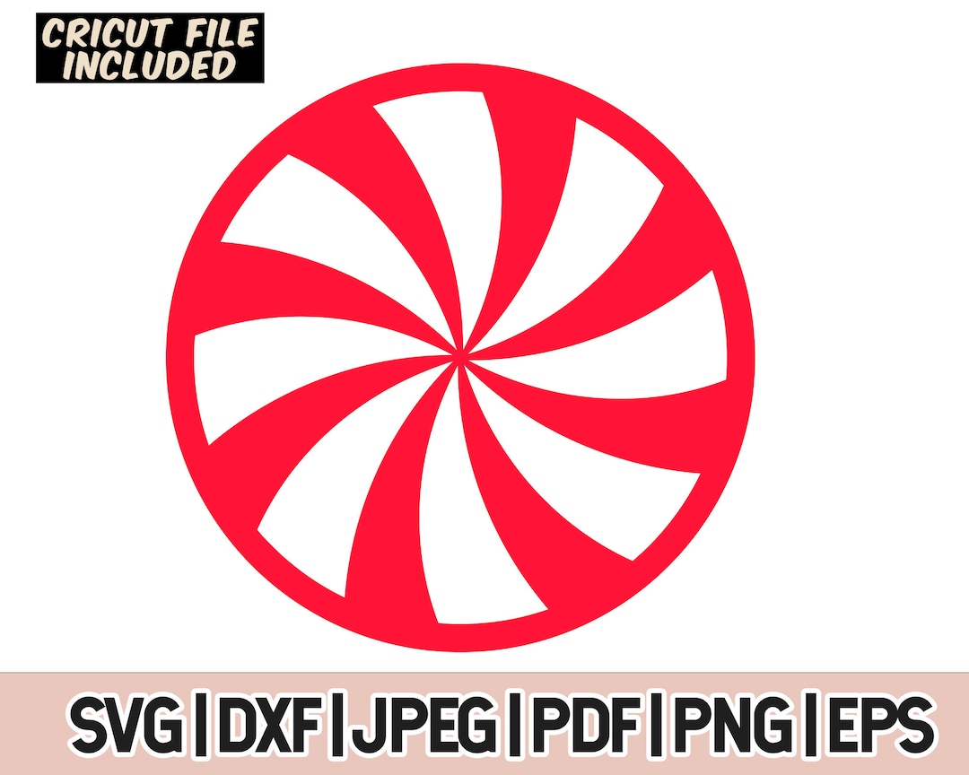 Peppermint Svg Png, Peppermint Swirl SVG Vector, Christmas Digital ...