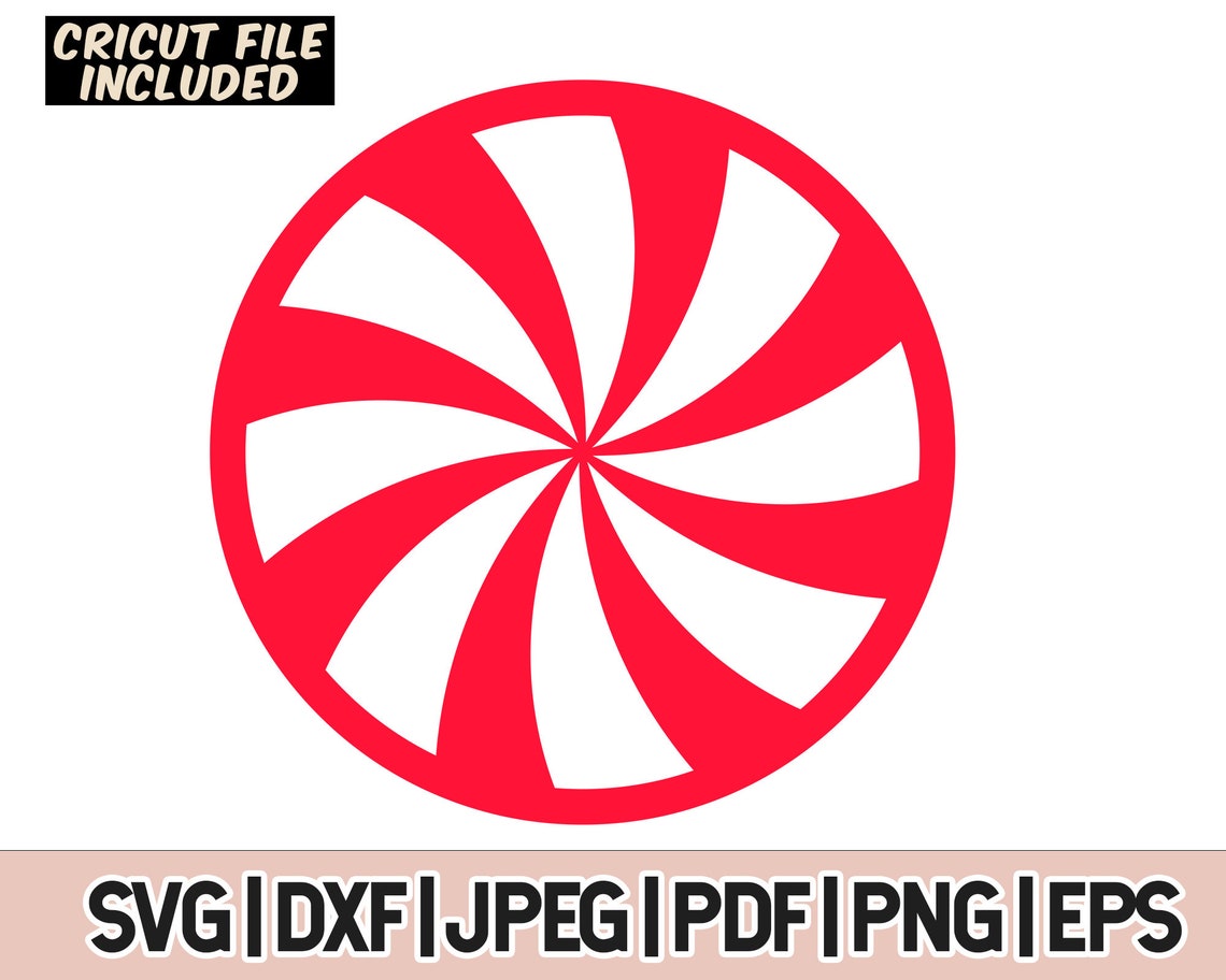 Peppermint Svg Png, Peppermint Swirl SVG Vector, Christmas Digital ...