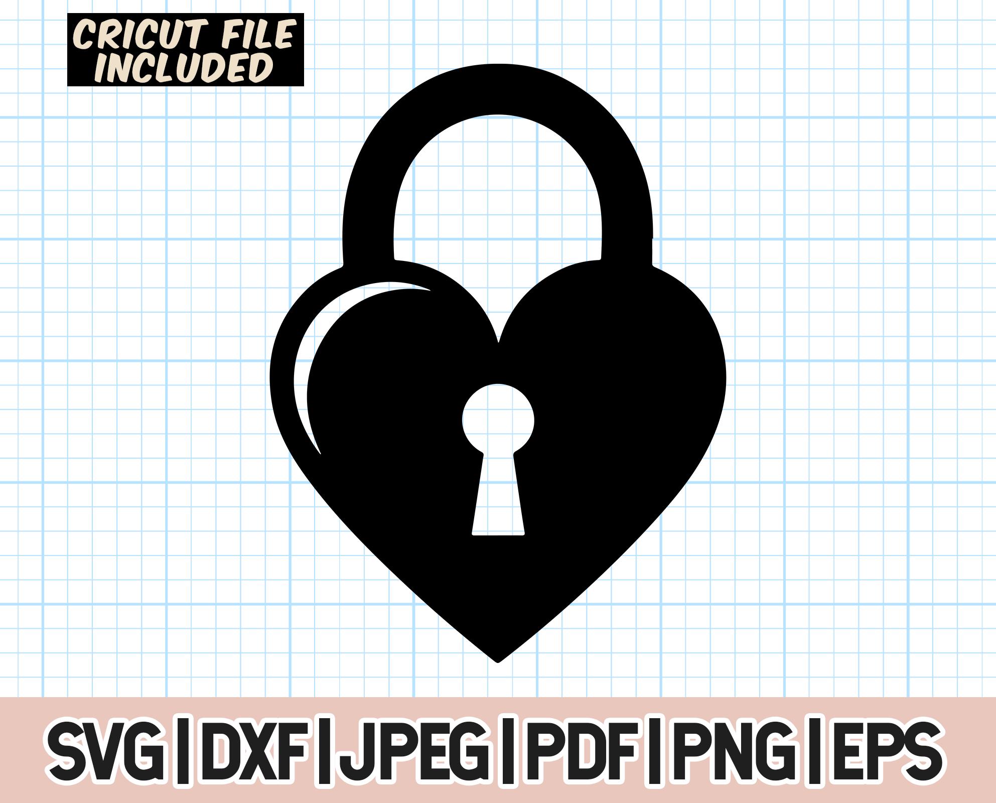 Heart Lock SVG, Lock Vector, Locks Vector, Paddle Lock SVG, Cricut ...