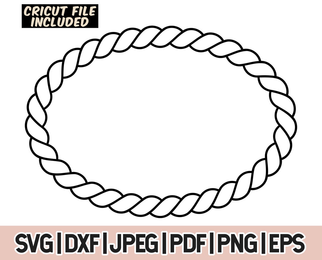 Oval Rope Border Svg, Rope Oval Svg, Oval Rope Clipart, Oval Rope ...