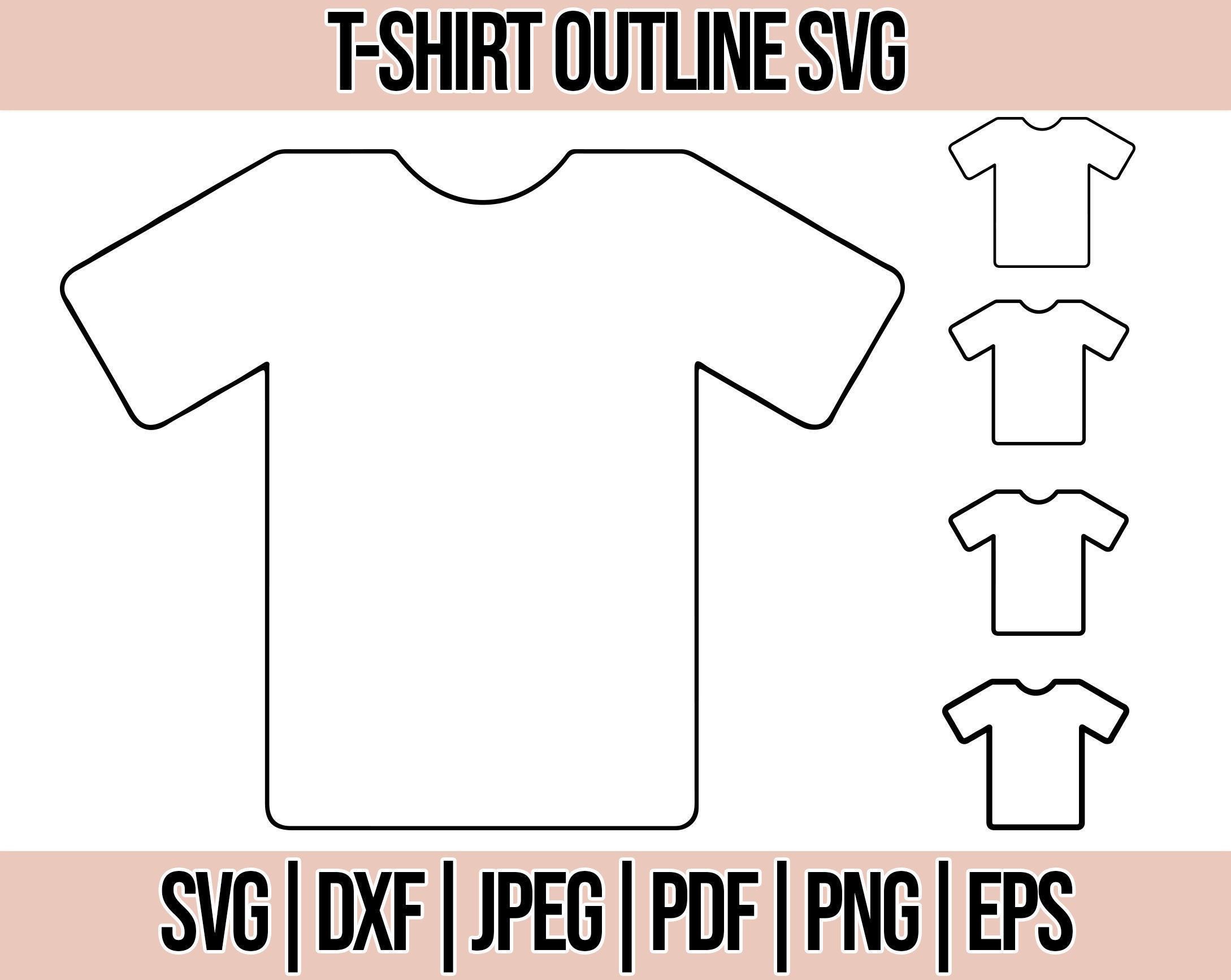 Contorno De Camiseta Svg 10 Contornos De Camiseta En Etsy
