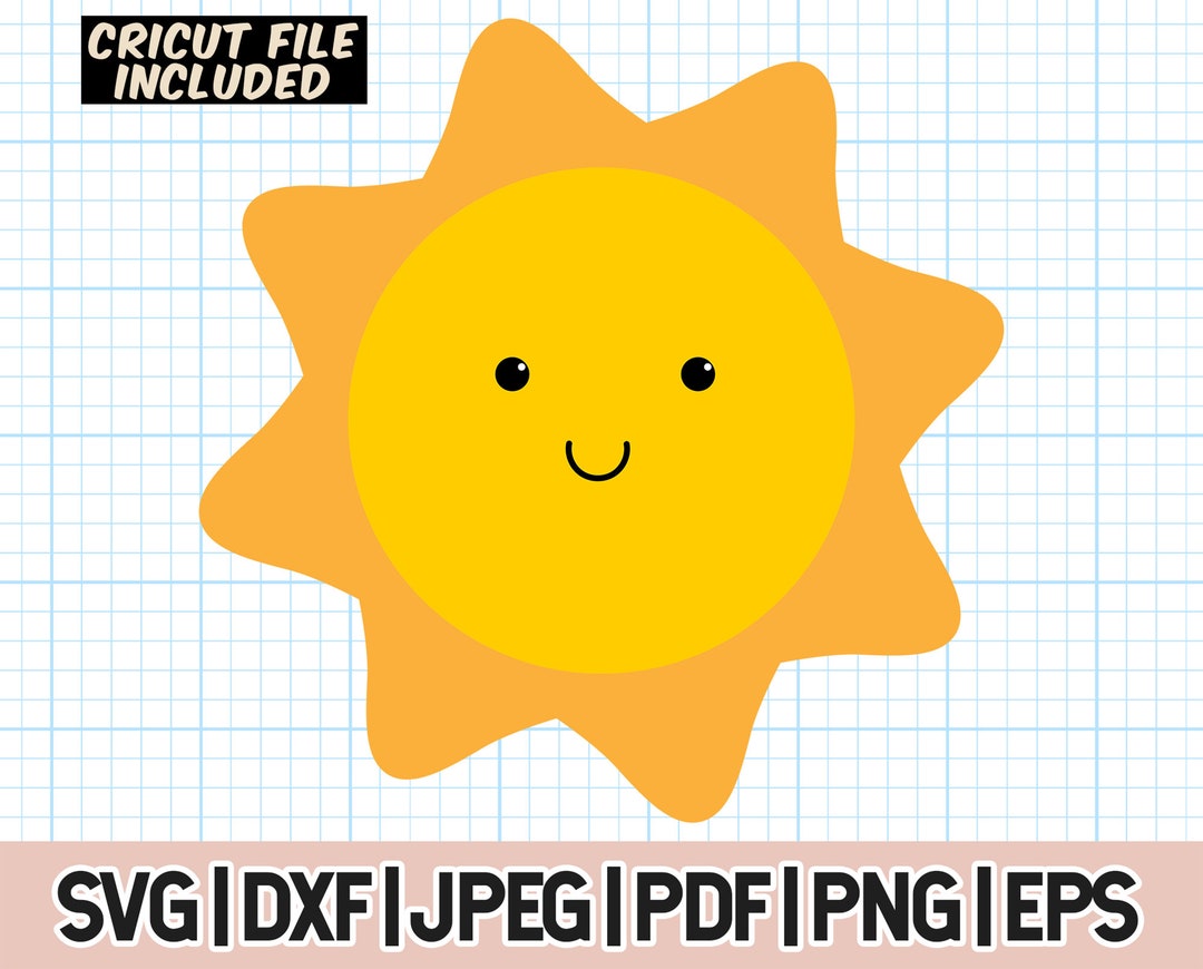 Cute Sun PNG, Smiling Sun SVG, Happy Sun With Face Svg, Sun Clipart ...