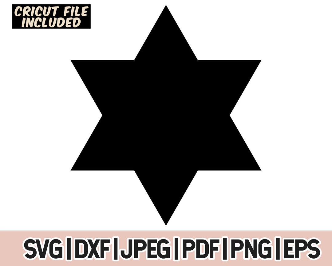 6 Point Star Svg and Png, Six Point Hexagram Symbol, Shape Clipart - Etsy