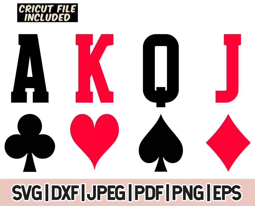 Card Suits Svg, Playing Card Suits Digital Download for Cricut ...