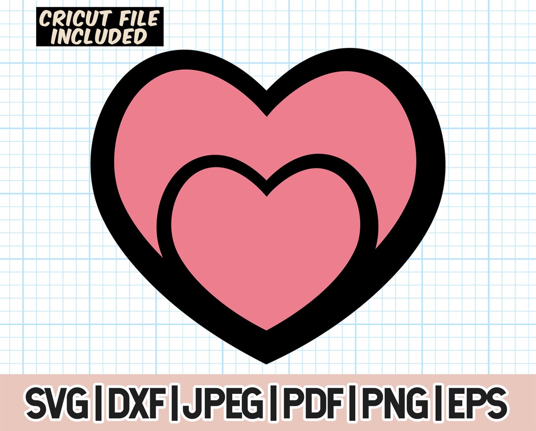 Double Heart SVG, Valentines Heart SVG, Love Hearts Clipart, Combined ...