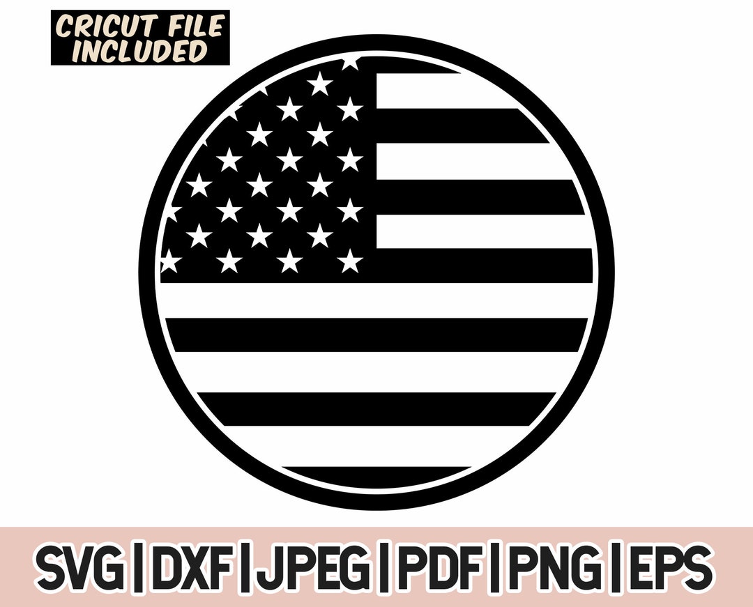 Circle American Flag Svg, USA Flag Svg, American Flag Svg, Vector Cut ...