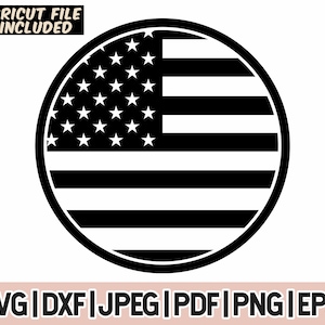 Circle American Flag Svg, USA Flag Svg, American Flag Svg, Vector Cut ...