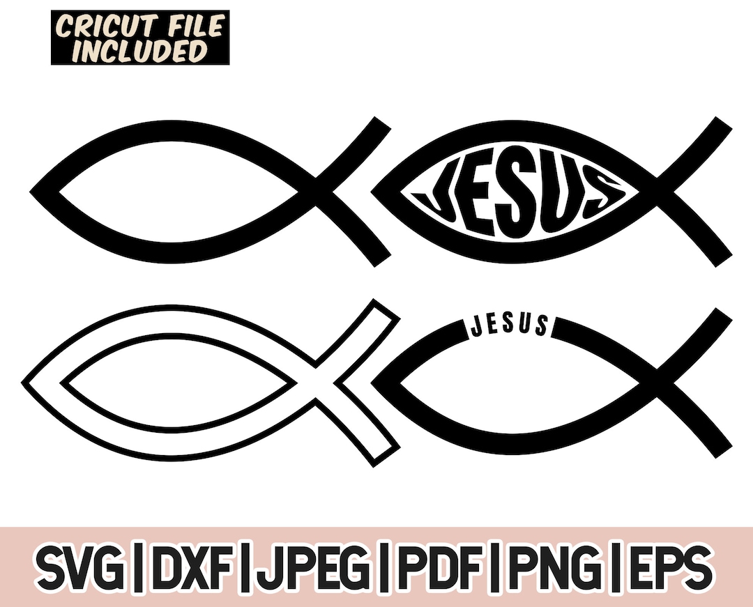 Jesus Fish Bundle Svg, Christian Fish Svg, Jesus Fish Svg, Ichthys Svg ...