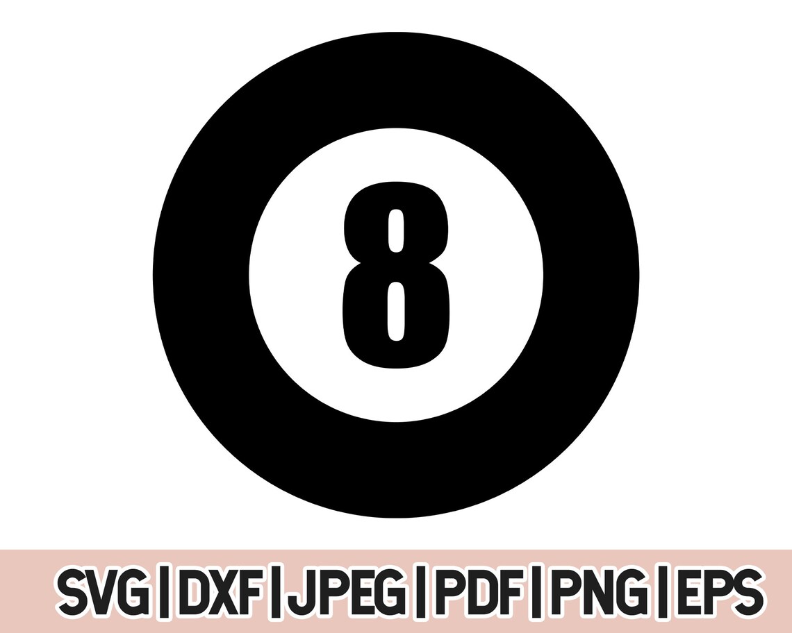EIGHT BALL SVG, Pool Game Ball Png, 8 Ball Billiards Instant Download ...