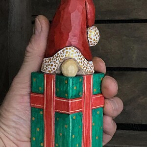 Fun, Colorful, and Whimsical Santa-in-a-box Woodcarving Ornament ...