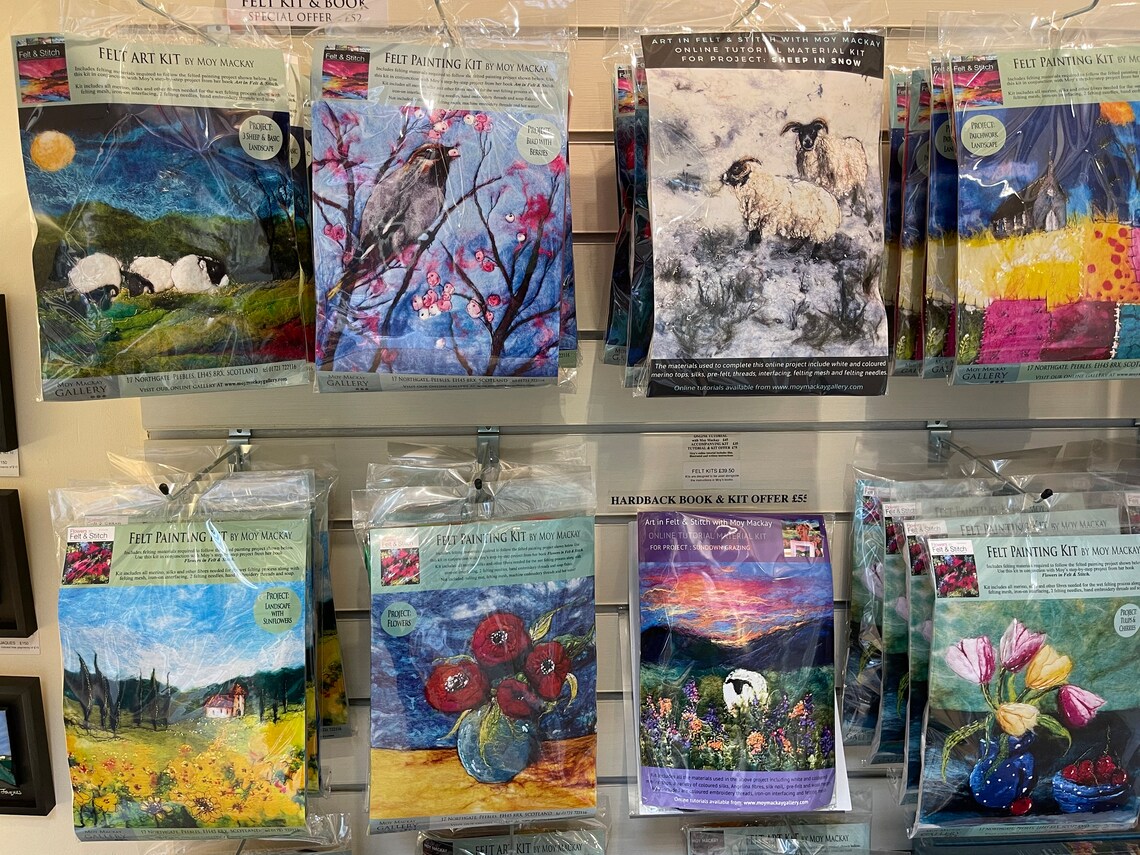 Three Sheep & Landscape - Felt Painting Kit - Etsy