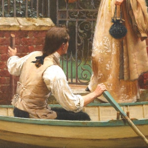 Romantic Pre-raphaelite Art, the Elopement, Victorian Couple Painting ...