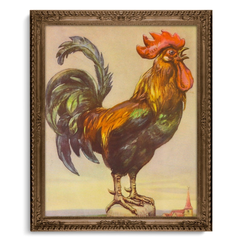 Rooster Crowing - Etsy