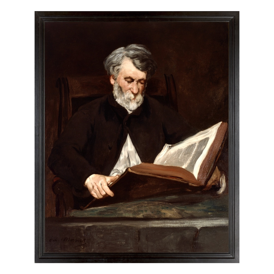 The Reader, Edouard Manet, Older Man Reading a Book Art Print ...