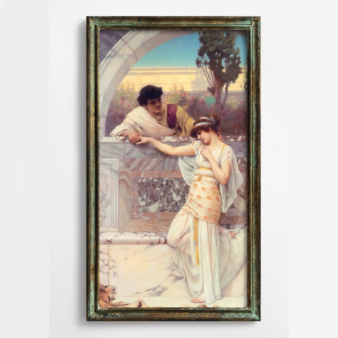 Romantic Antique Vintage Painting, Greek or Roman Couple, John William ...