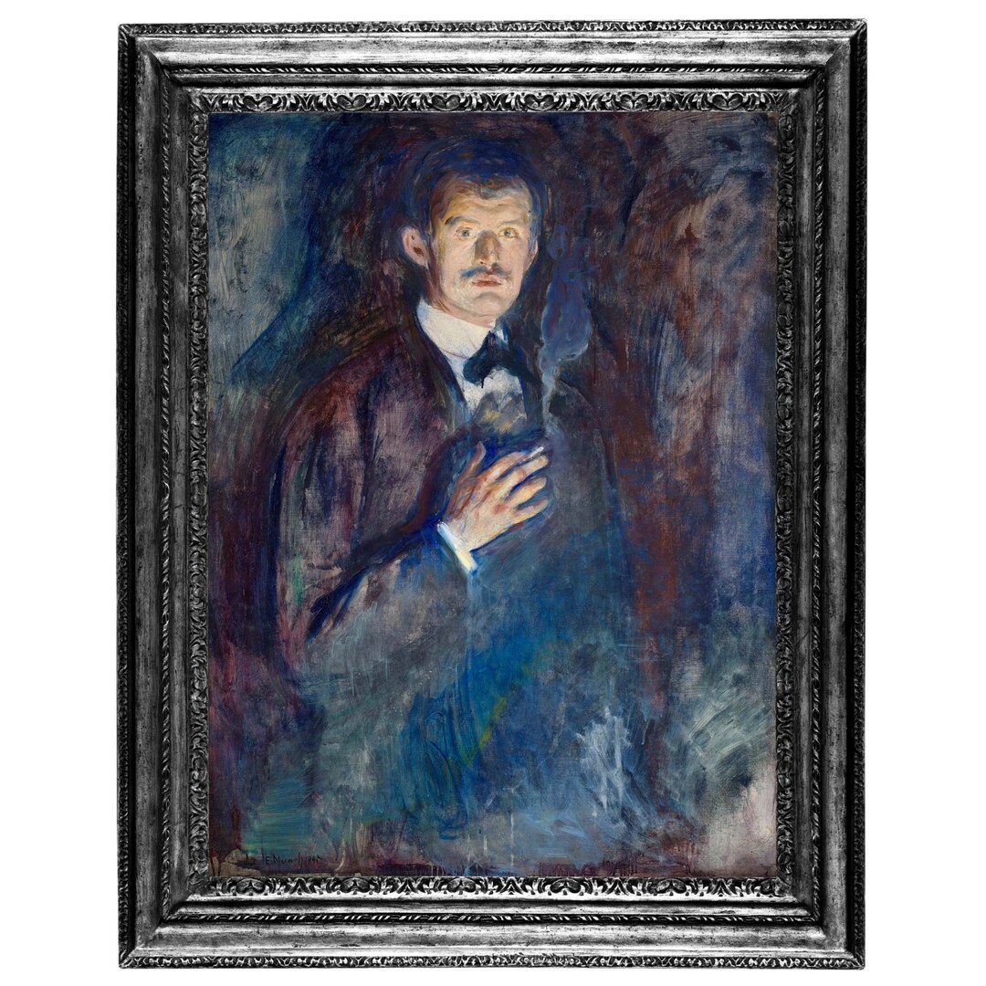 Edvard Munch Self-portrait, Impressionist Portrait of Man With ...