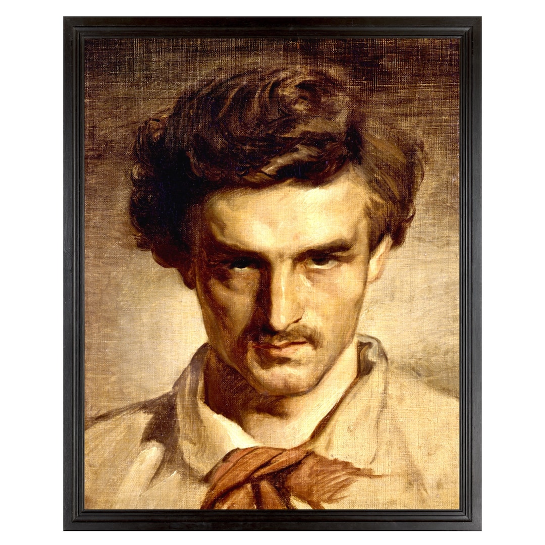 Brooding Artist Self-portrait, Handsome Man Antique Portrait, 19th ...