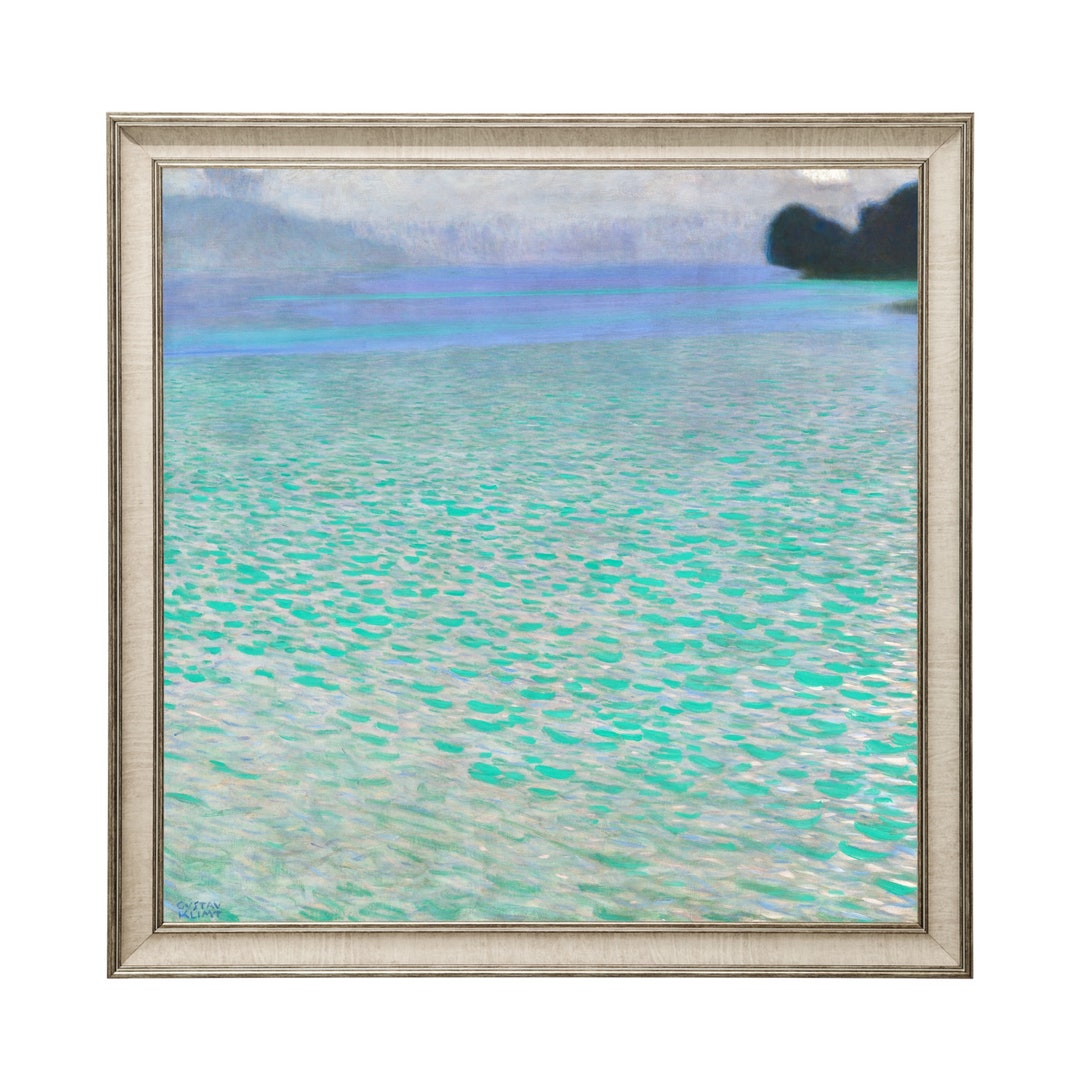 On the Attersee, Impressionist Ocean Waves Painting Art Print, Gustav ...