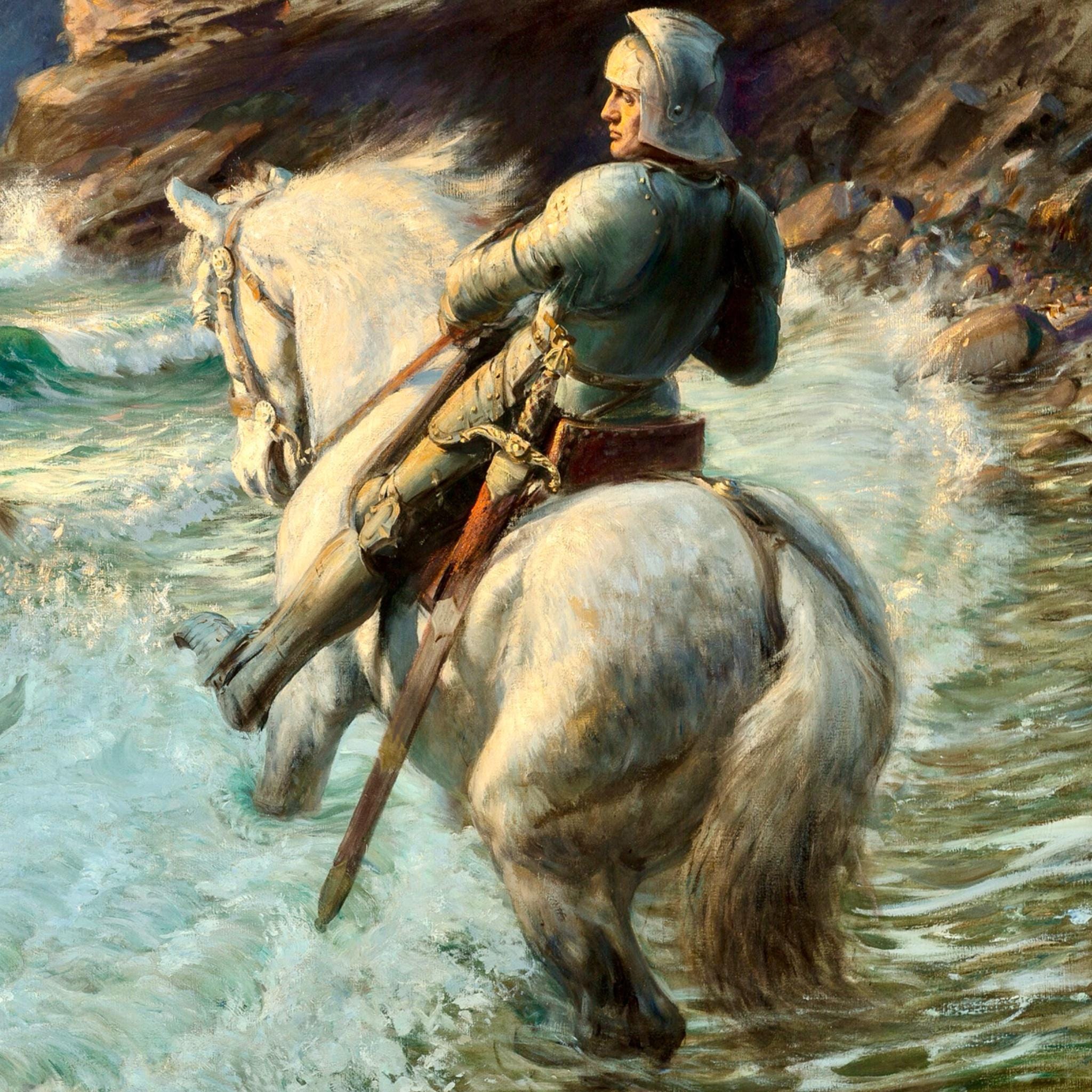 The Enchanted Shore, Mermaid Art, Knight in Armor on Horseback ...