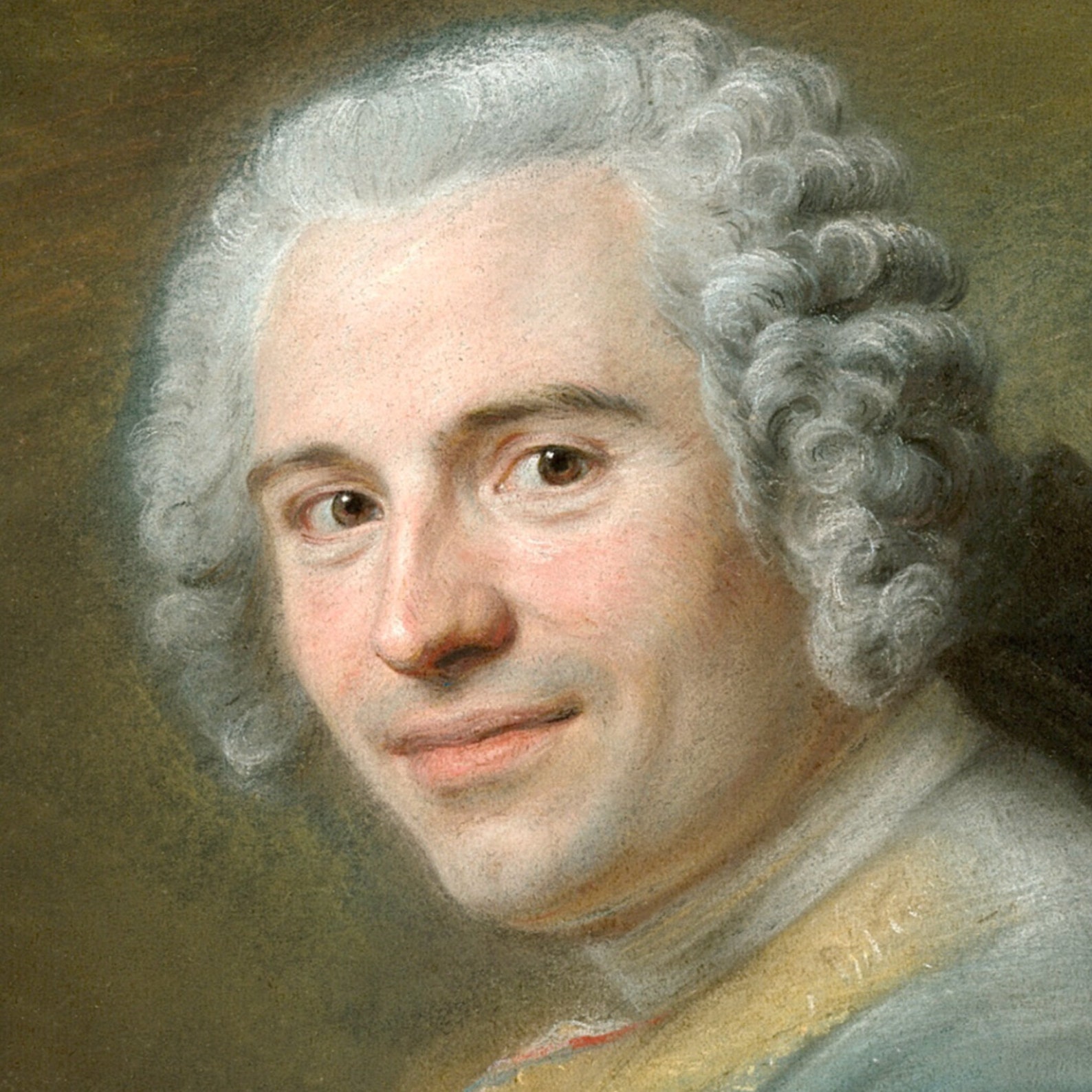Rococo Portrait Very Handsome Man With Powdered Wig, Antique Male ...