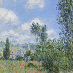 View of Vetheuil, Claude Monet, High Quality Art Print, Monet Field ...