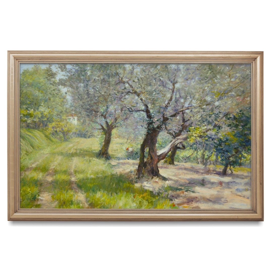 Olive Trees Impressionist Antique Painting, William Merrit Chase, High ...