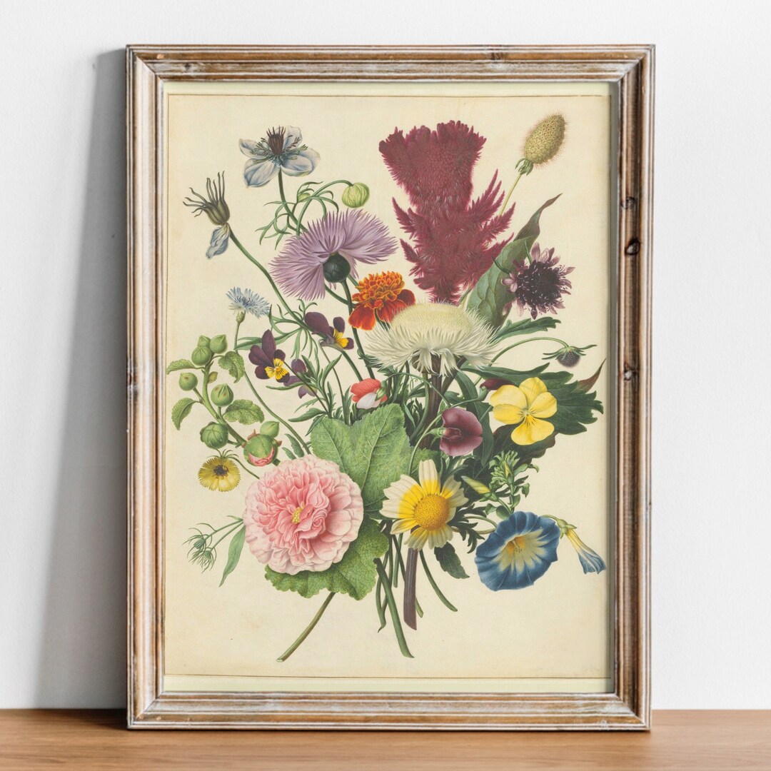 Renaissance Flowers Still-life, Bouquet With Garden Flowers, Shabby ...