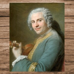 Rococo Portrait Very Handsome Man With Powdered Wig, Antique Male ...