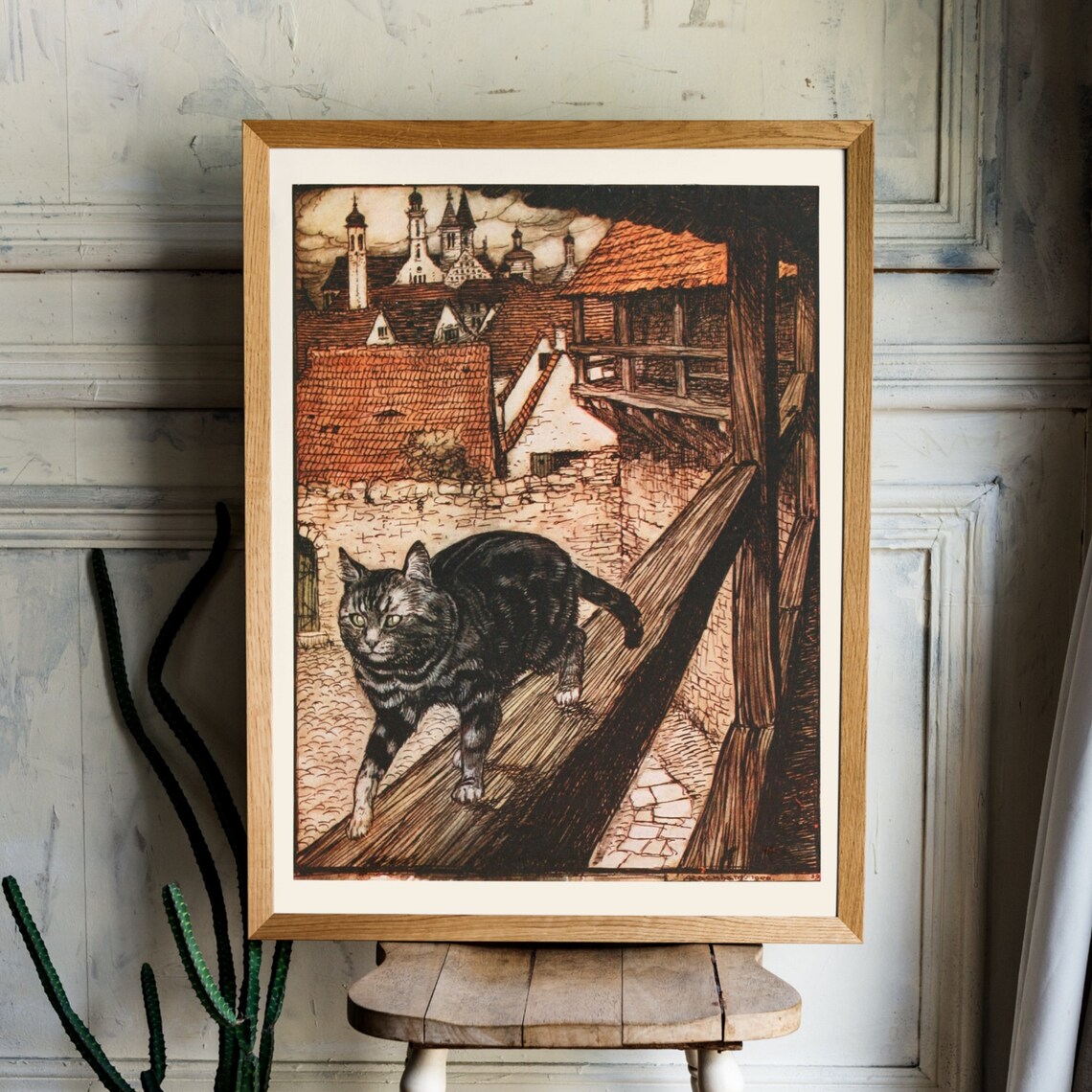 Cat Fairy Tale Art, Arthur Rackham, High Quality Fine Art Print, 8x10 ...