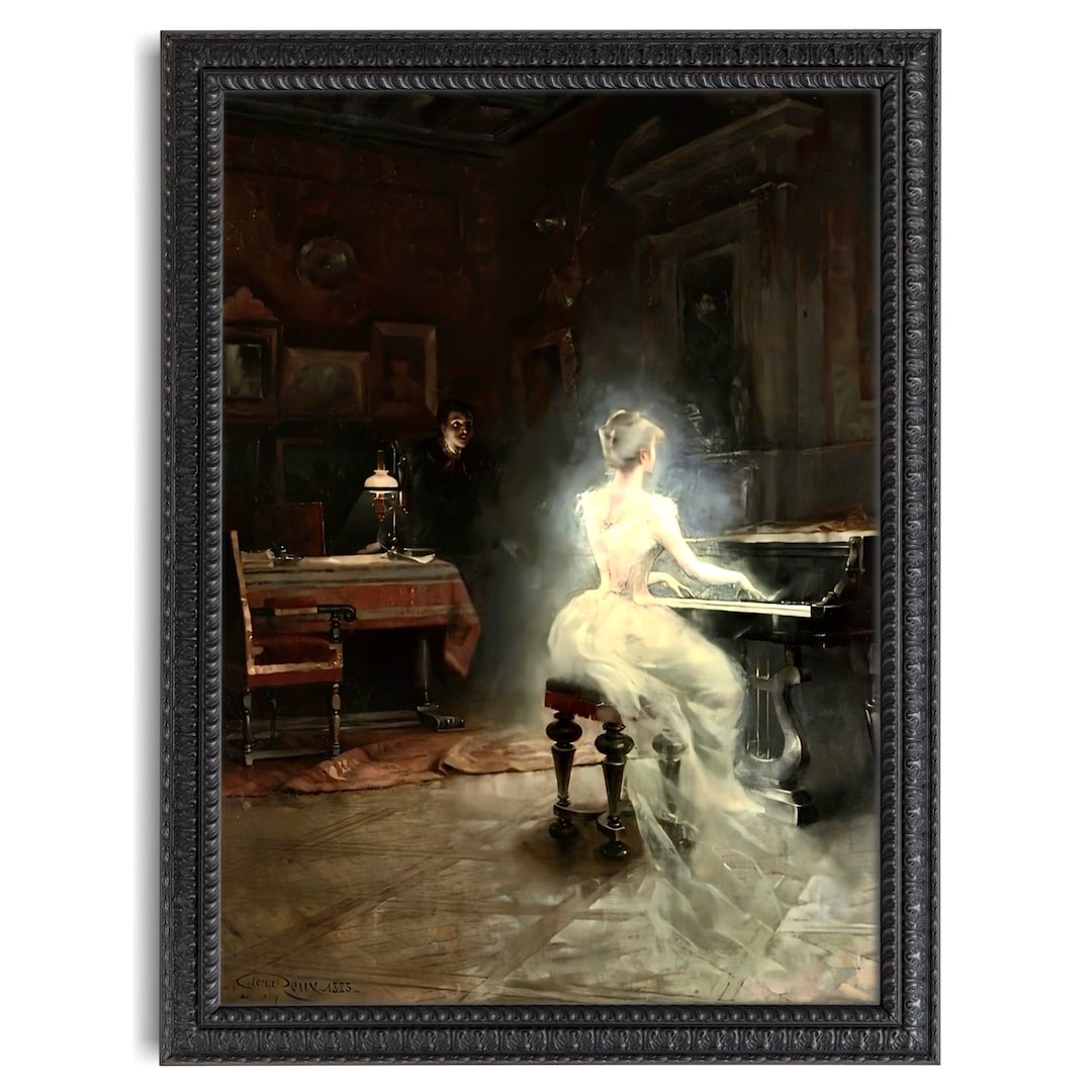 Ghostly Woman Playing Piano, Victorian Ghost Painting, Spirit, High ...