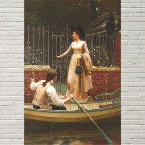 Romantic Pre-raphaelite Art, the Elopement, Victorian Couple Painting ...