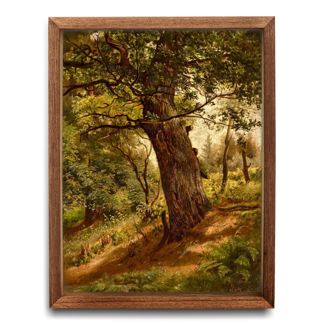 Study of a Tree, Painting of a Large Old Tree, Woodland Art Print ...