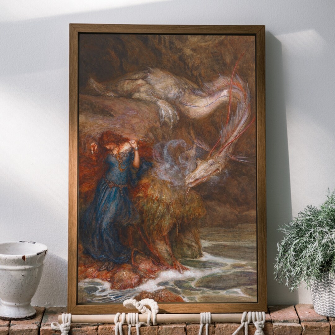 Vintage Antique Reproduction Dragon Art Andromeda Arthur - Etsy