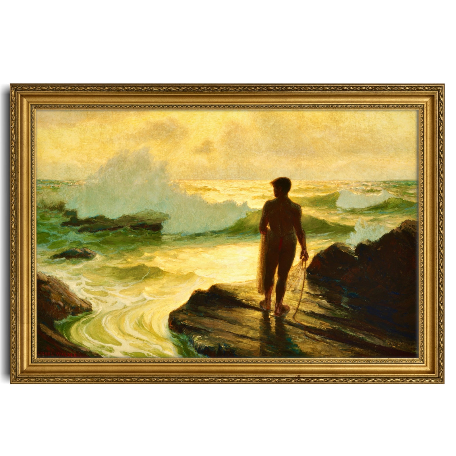 Hawaiian Fisherman, Vintage Hawaiian Art, Hawaii Art Print, Hawaiian ...