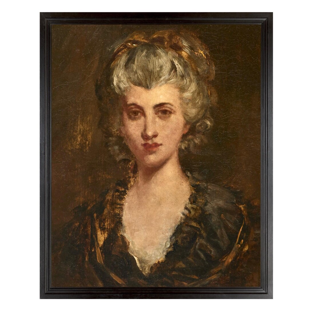18th Century Portrait of Beautiful Woman, Antique Portrait of Georgian ...