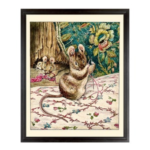 Sewing Art, Children's Book Illustration, Beatrix Potter Art Print, the ...