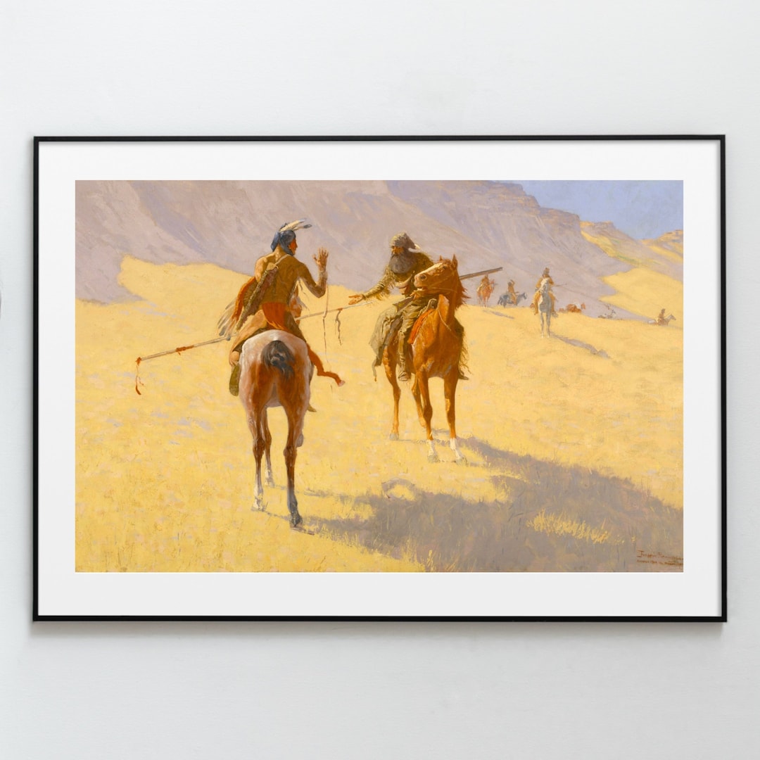 The Parley, Frederic Remington, High Quality Fine Art Print, Cowboys ...