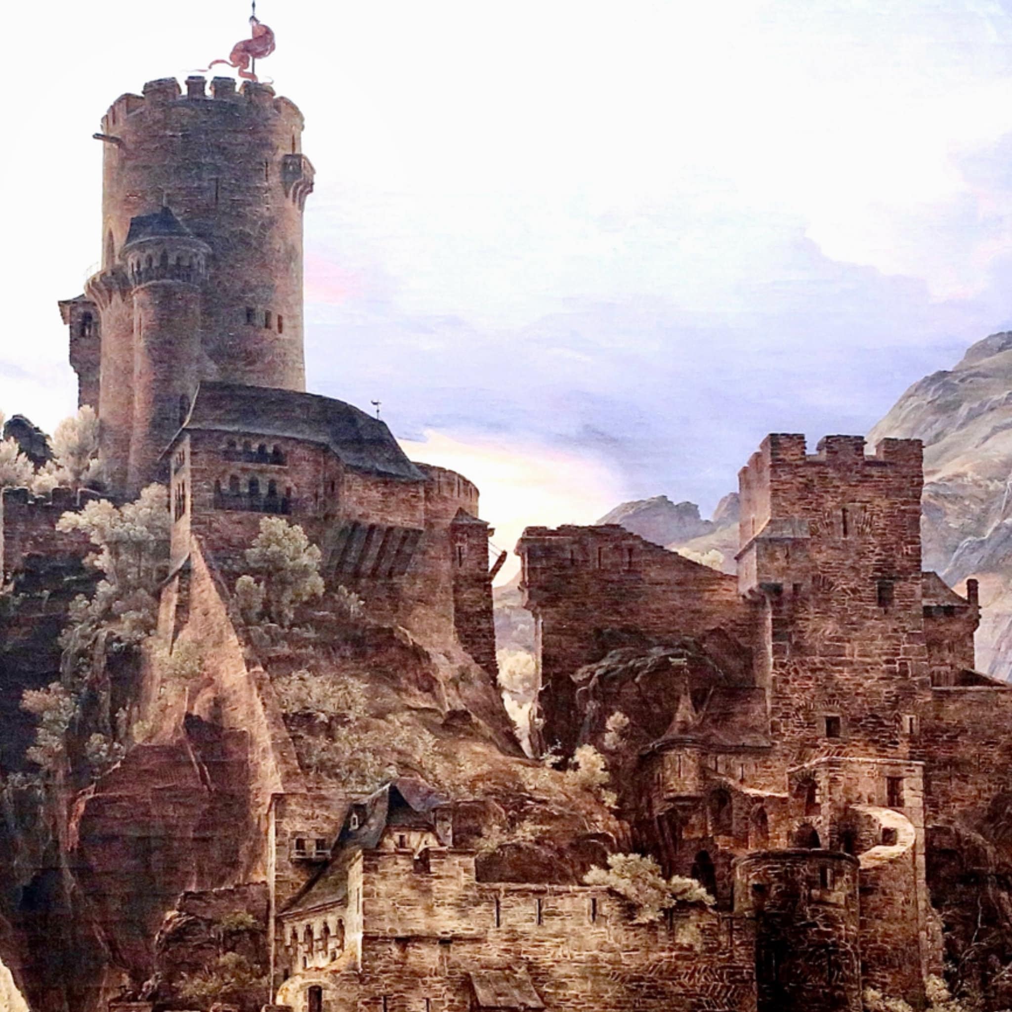 Medieval Fantasy Castle Painting, Fine Art Print, Castle Art, Antique ...
