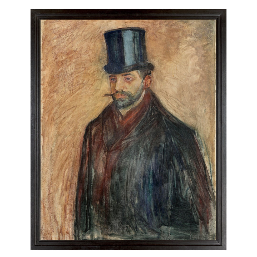 Portrait of a Man With Tophat, Edvard Munch Print, Impressionist ...