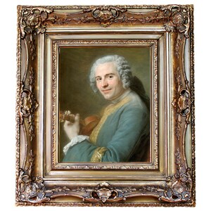 Rococo Portrait Very Handsome Man With Powdered Wig, Antique Male ...