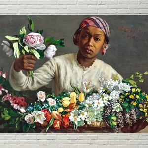 Young Woman With Peonies, 19th Century Portrait of a Black Woman ...