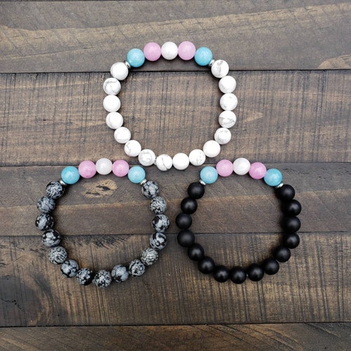 Transgender Flag Crystal Bracelet Pride Bracelet - Etsy