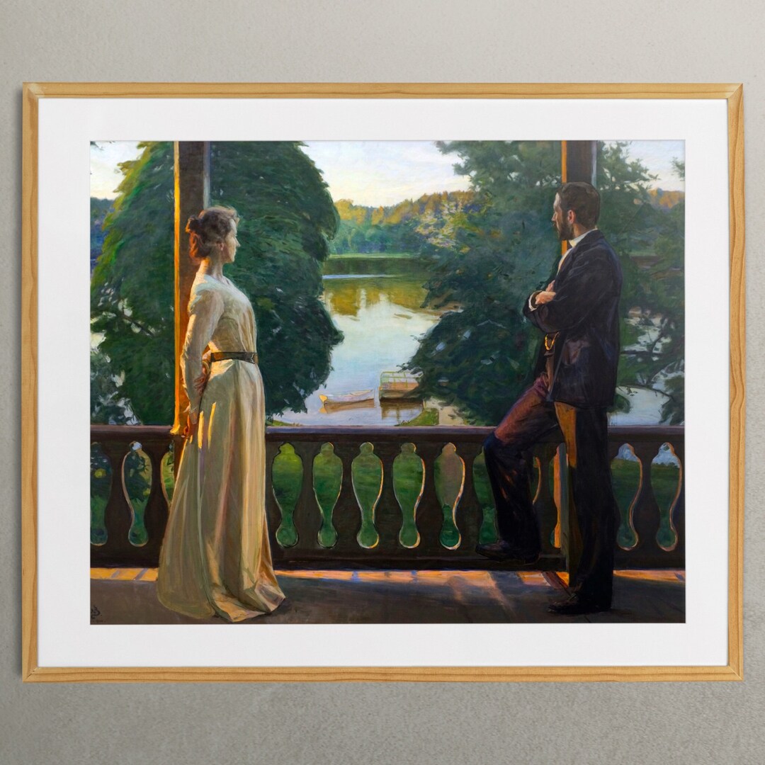 Man and Woman Nordic Landscape, Richard Berg, High Quality Fine Art Print, Romantic Scandinavian ...