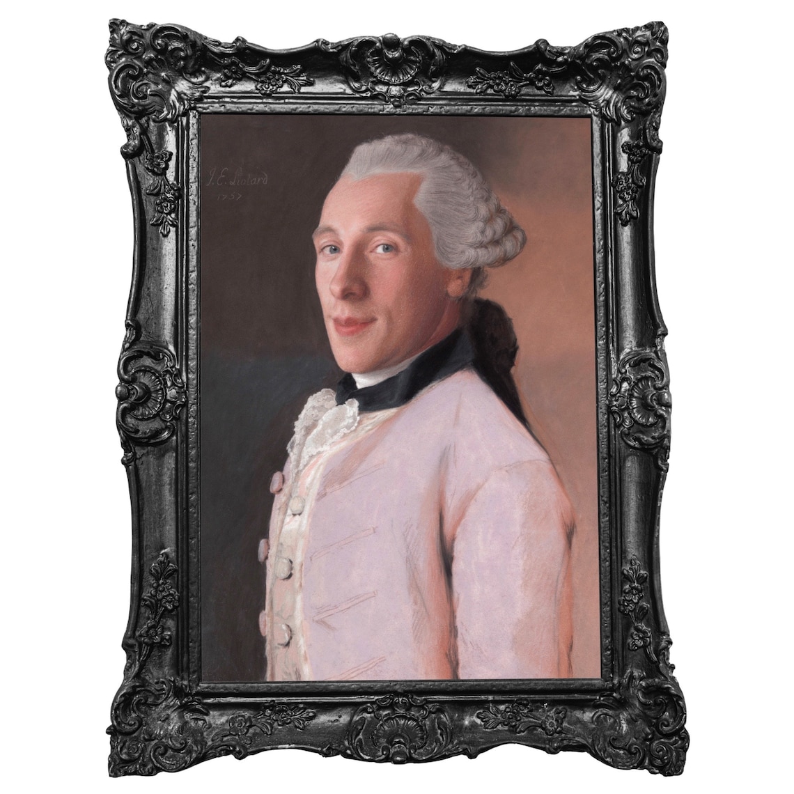 Rococo Portrait Very Handsome Man in Pink, Man With Powdered Wig, High ...